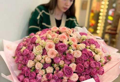 Цветы Пионовидные Розы Букеты с Доставкой