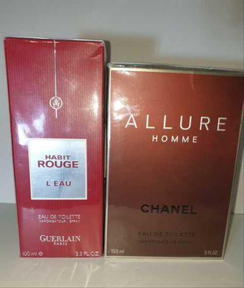 Chanel Allure Homme150мл Guerlain Habit Rouge L'ea