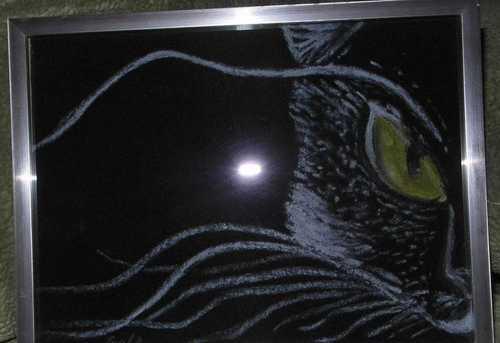 Картина "Кот шпион" в рамке под стеклом новая