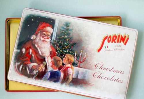 Новогодняя жестянка коробка Италия Санта Клаус 90х