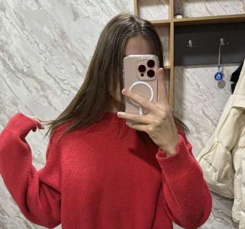 Пуловер женский красный