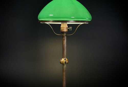Лампа настольная антикварная с зелёным плафоном