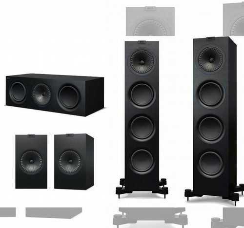 Комплект акустики 5.0 KEF Black Q750+Q150+Q250C