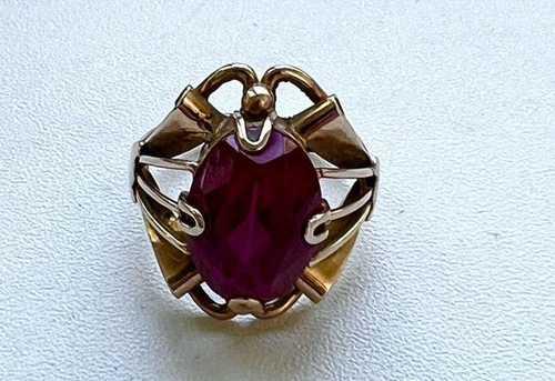 Золотое кольцо с рубином СССР 583проба