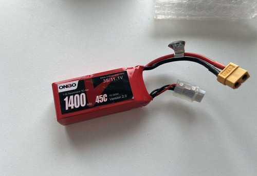 LiPo аккумулятор onbo 3s 1400mAh 45c