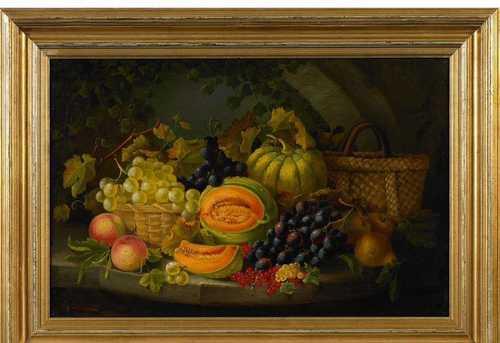 Антикварная картина Натюрморт с фруктами 50х76