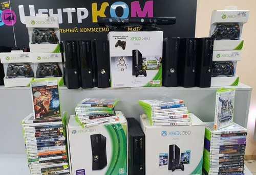 Xbox360 E slim на 1TB + 2 геймпада + kinect + игры