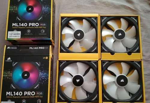 4 Corsair ML140 Pro RGB LED Fan + RGB Hub