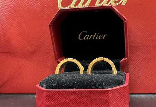 Cartier серьги + кольцо love gold