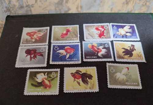Почтовые марки Китай рыбки. Копия