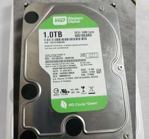 Жесткий диск 1 тб western digital green