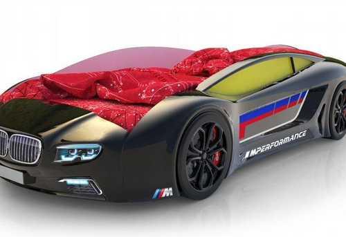 Кровать-машина Roadster бмв Черная с подъемным мех