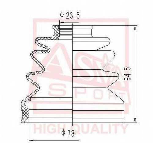 Пыльник ШРУС accord 23x78x94 (без смазки)