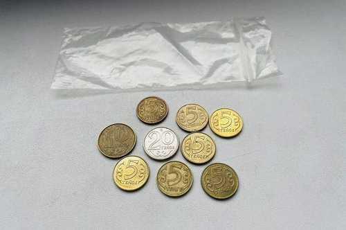 Монеты из Казахстана тенге (тэнге) 5,10,20
