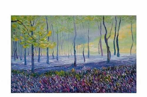 Картина Весна Лесной пейзаж - масло - 50х80 см