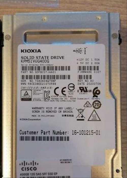 SSD Cisco/kioxia KPM51VUG400G 400GB 12Gb/s SAS