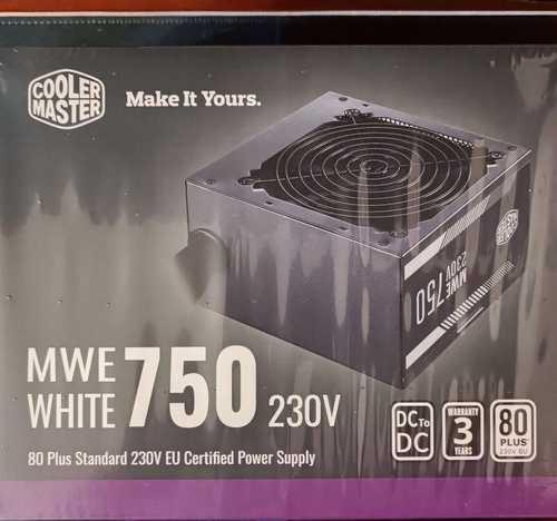 Новый бп Cooler Master MWE White V2 750W Гарантия