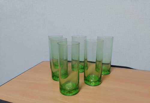 Неман стаканы цветное стекло зелёное СССР новые