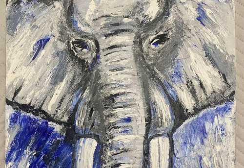Картина маслом Синий слон