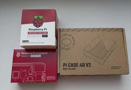 Raspberry Pi 4 8gb + Pi Case40 V2 + адаптер