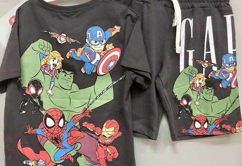 Новый детский костюм Gap футболка и шорты Marvel