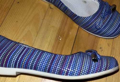 Детские туфельки синие для девочки
