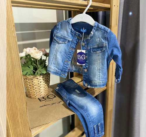Джинсовый костюм новый для девочки B&G store 80