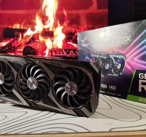 Топовая видеокарта RTX 3080 asus rog strix