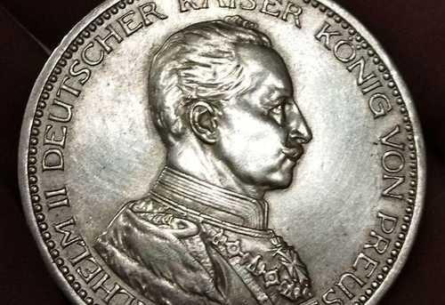 5 марок 1913 года мундир серебро 27.7 грамм