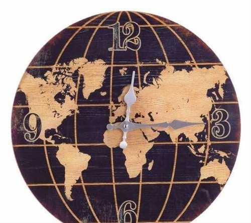 Часы настенные Карта мира 34 см