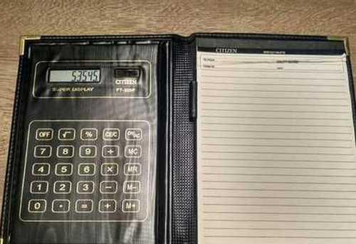 Калькулятор-папка-блокнот. Citizen FT-205P 1990 го