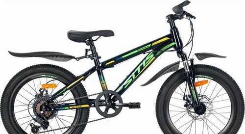 Велосипед sitis hotrock 20" (2022) черно-зеленый S