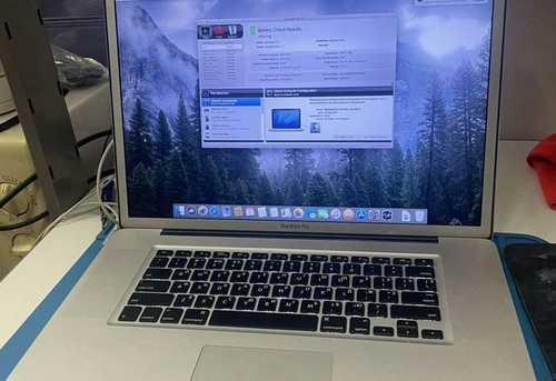 MacBook Pro 17 (2011), 750 ГБ, Core i7, 2.4 ГГц, RAM 8 ГБ, Radeon HD 6770M 1 ГБ