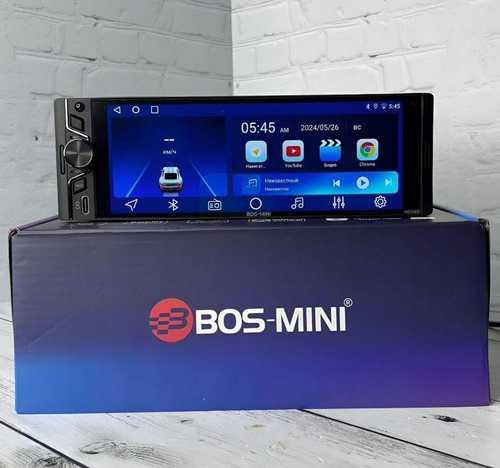 Магнитола сенсорная 1дин Bos-Mini, Carplay