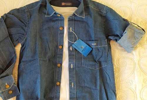 Рубашка джинсовая на мальчика 116-122