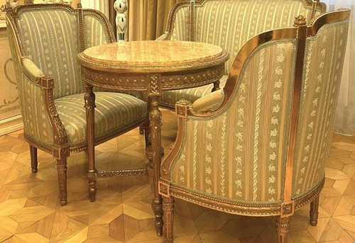 Антикварная мебель диван 2 кресла Франция 19 век