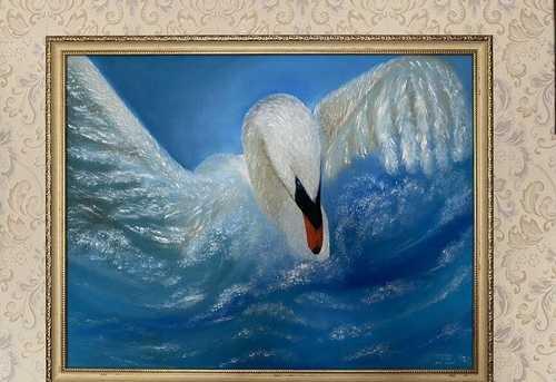 Картина маслом на холсте «Дух лебедя»