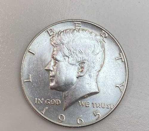 1/2 доллара Кеннеди 1965 серебро