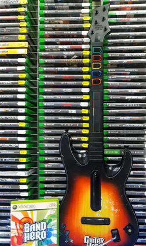 Гитара Guitar Hero Xbox 360 Б/у + Игра Band Hero