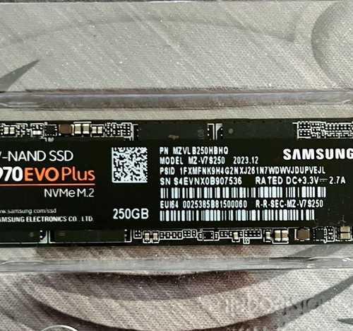 SSD M2 Nvme Samsung 970 Evo Plus 250Gb Копия