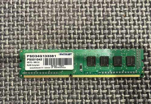 Озу DDR3 4GB patriot
