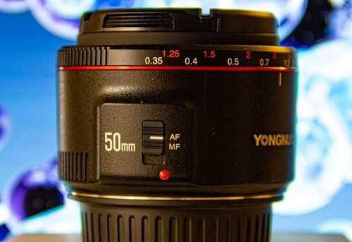 Объектив yongnuo YN50mm F1.8 II с большой апертуро