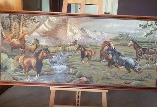 Гобелен Табун лошадей 139х63