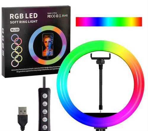 Селфи кольцо 30cm 12" RGB MJ30.Авито.Доставка