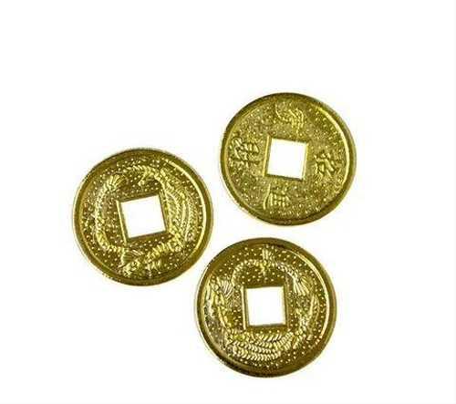 Монета китайская диаметр 2 см под золото, цена за