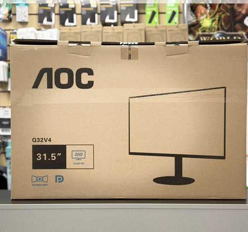 31.5" Монитор AOC Q32V4 (75Hz, 2K, 2560x1440, IPS)