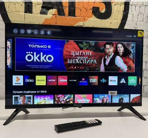 Большой яркий Hisense 82см SMART TV Wi-Fi Miracast