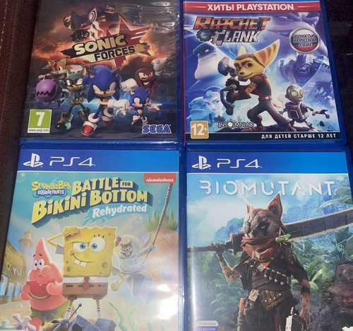 Игры ps4 sonic, ratchet, biomutant, spongebob