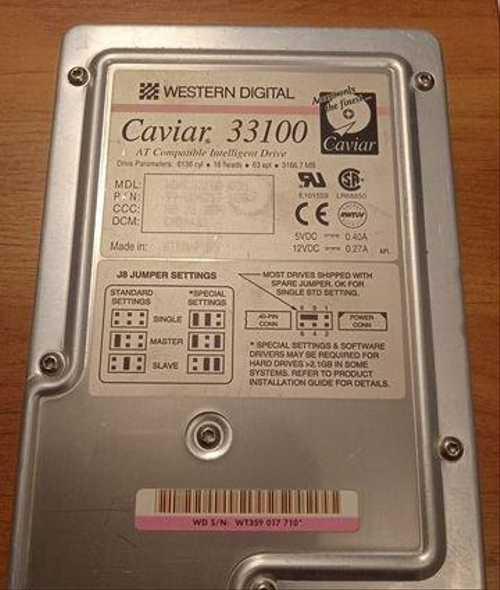 Ретро HDD Western Digital IDE 3.1 Gb рабочий