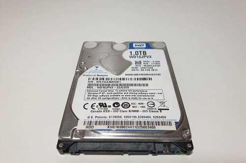 HDD жёсткий диск Western Digital 1Tb для ноутбука